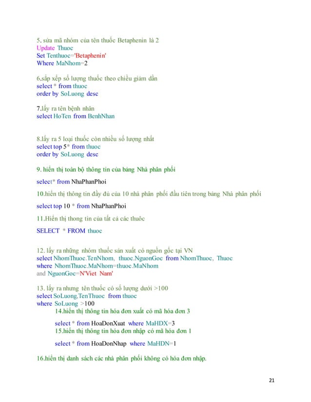 Đề tài: Xây dựng phần mềm quản lí bán thuốc, HAY, 9đ | DOCX