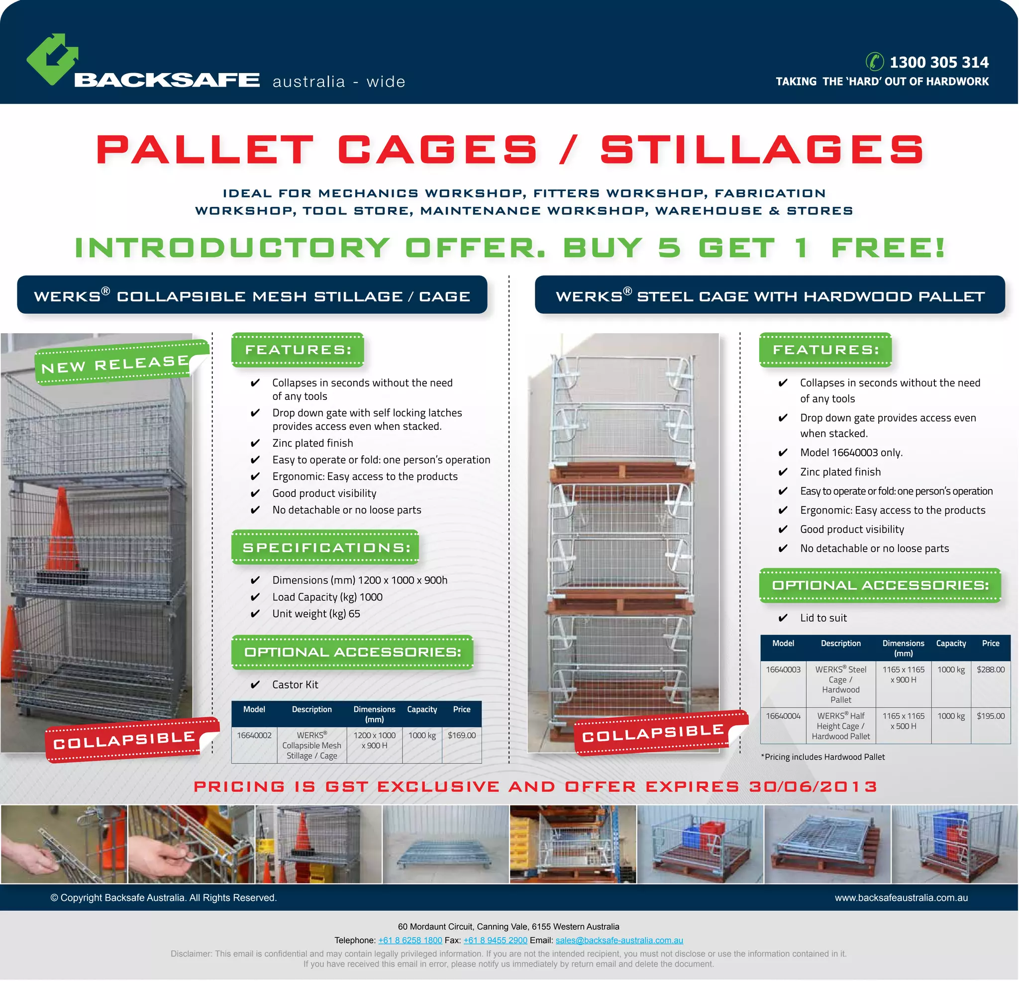 Backsafe Australia's Pallet Cages/Stillages Special Introductory Offer ...