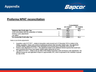 Bapcor 1H17 presentation | PPT