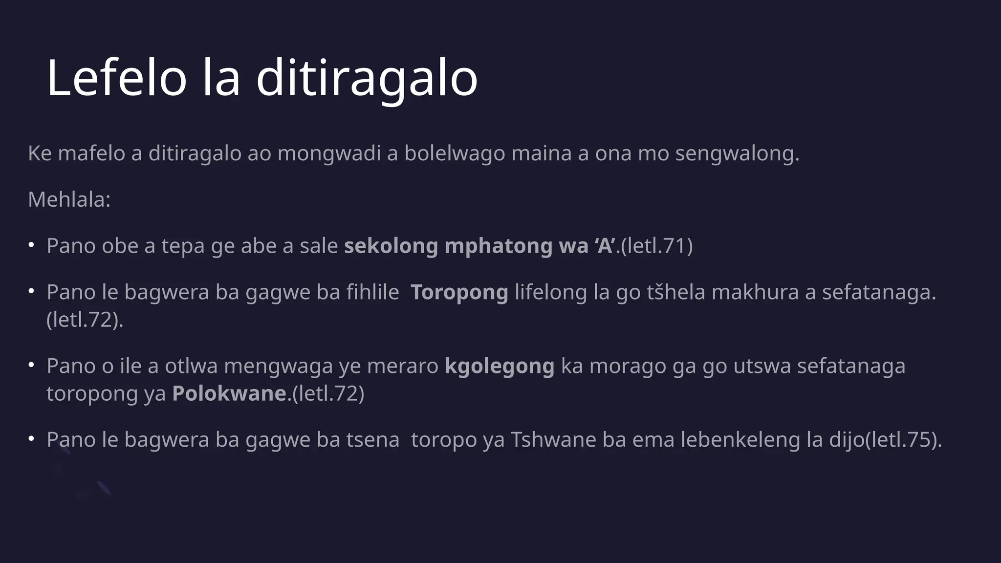 Tikologo ka ga Legokolodi la marega le ka ga Bapedi. | PPTX