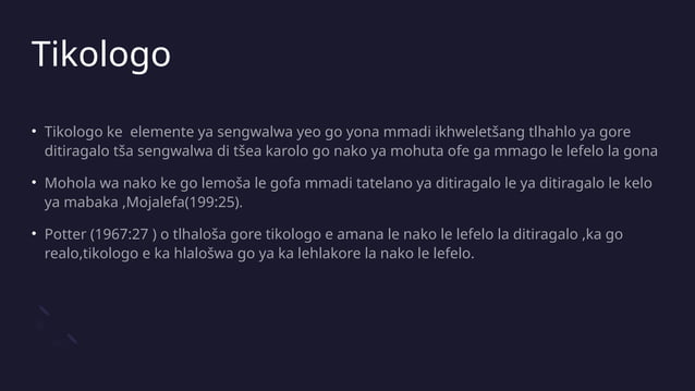 Tikologo ka ga Legokolodi la marega le ka ga Bapedi. | PPTX