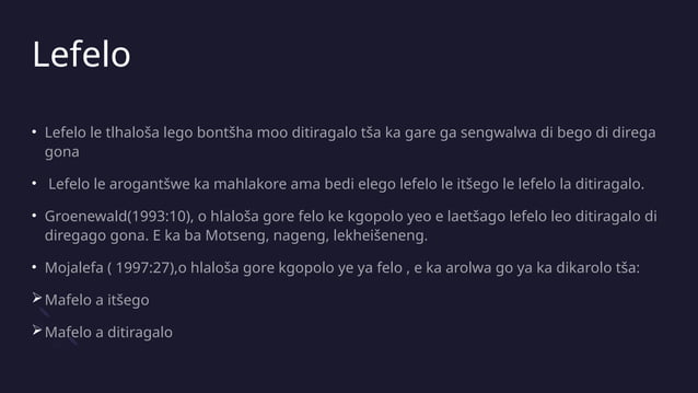 Tikologo ka ga Legokolodi la marega le ka ga Bapedi. | PPTX