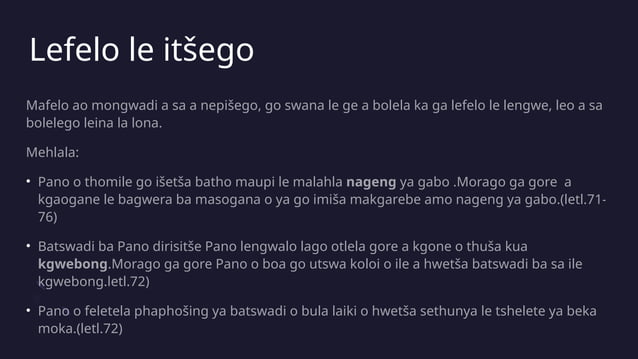 Tikologo ka ga Legokolodi la marega le ka ga Bapedi. | PPTX