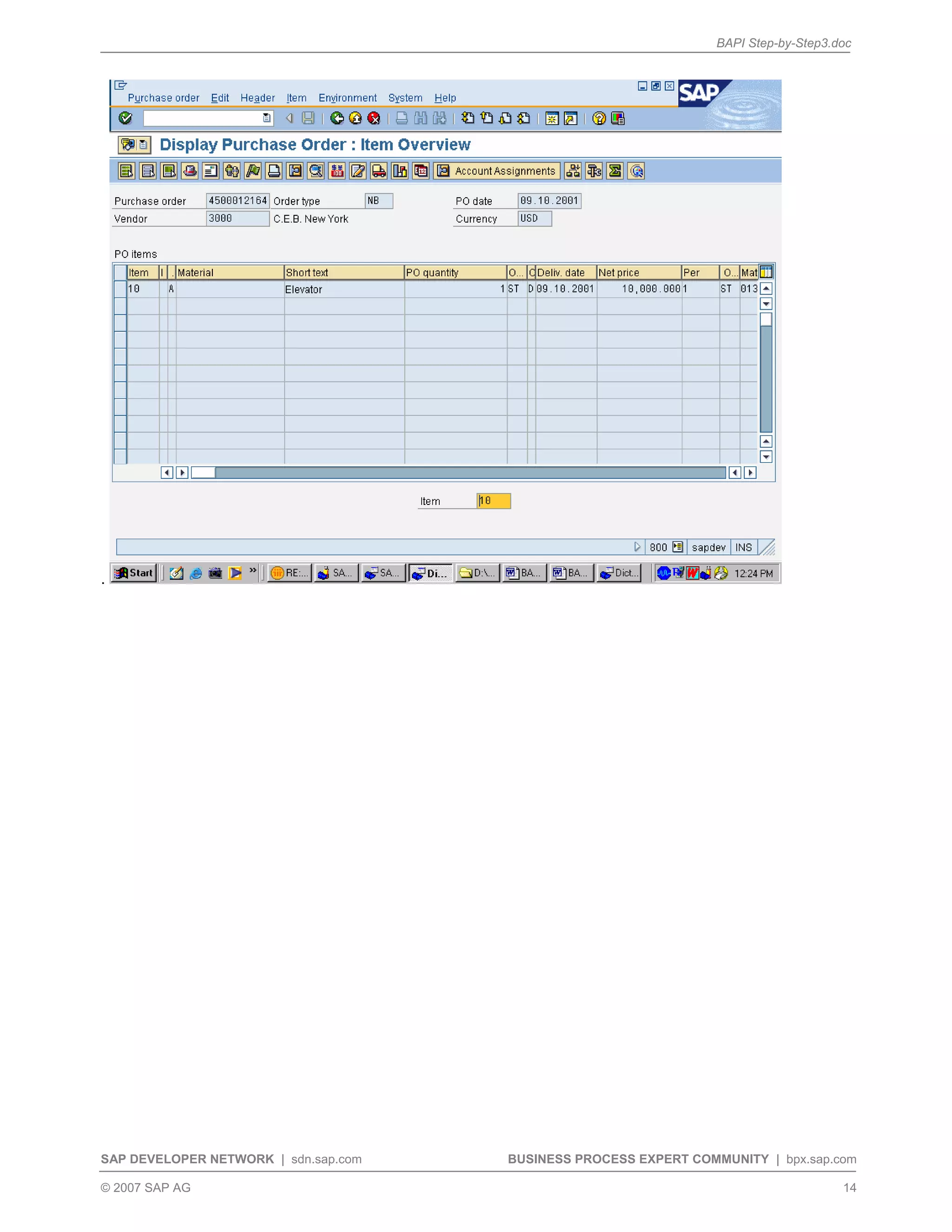 Bapi step-by-step | PDF