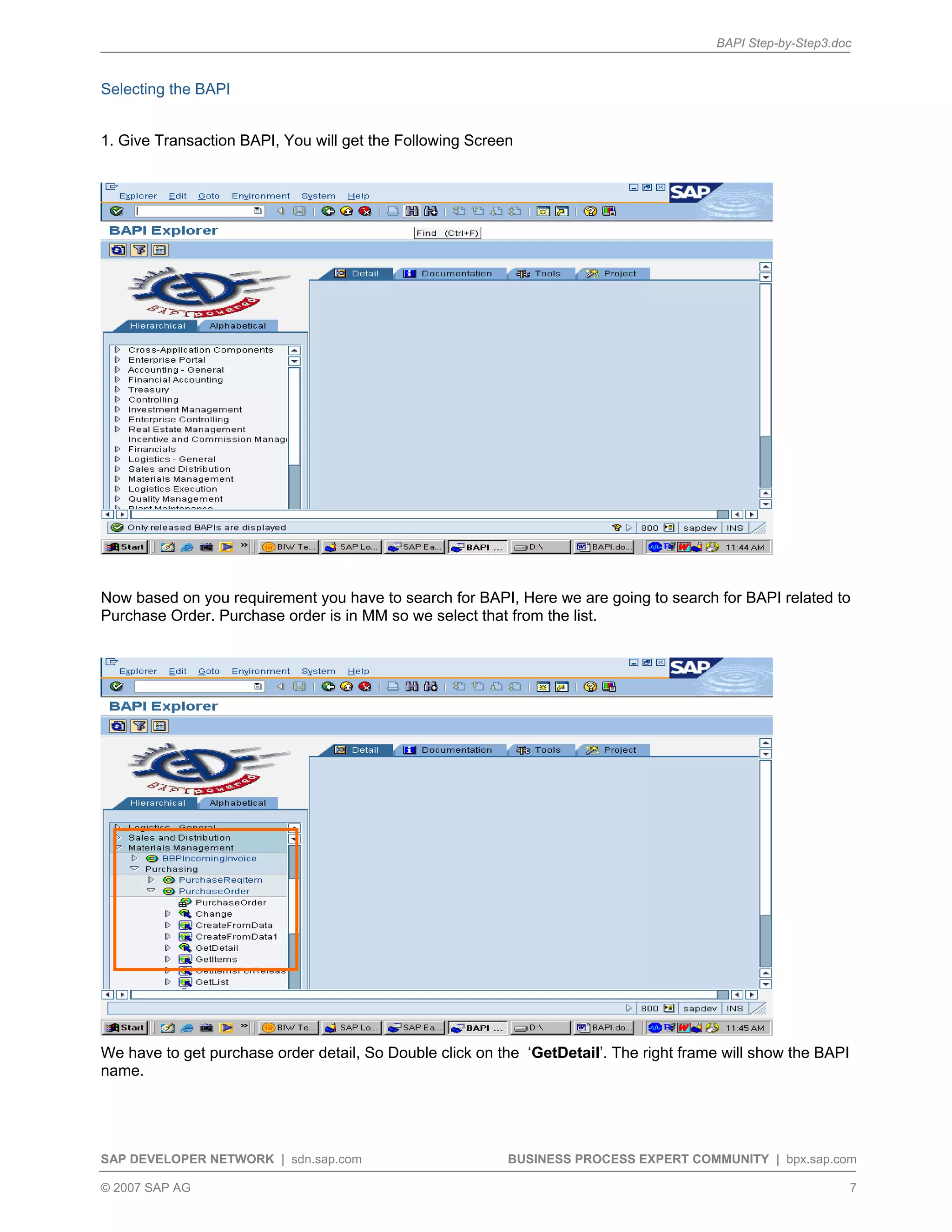 Bapi step-by-step | PDF