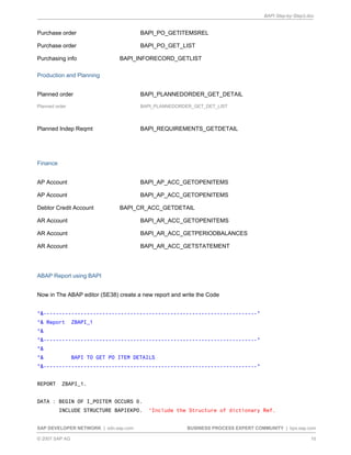 Bapi step-by-step | PDF