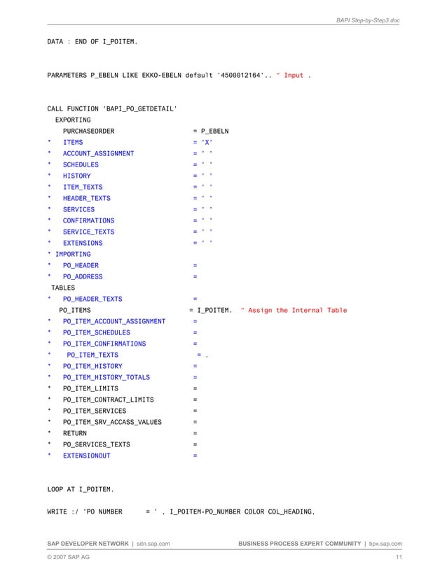 Bapi step-by-step | PDF