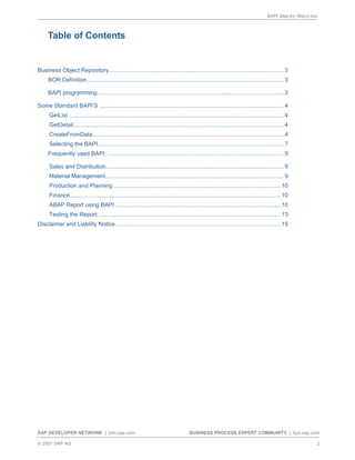 Bapi step-by-step | PDF