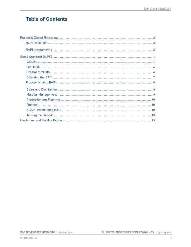 Bapi step-by-step | PDF