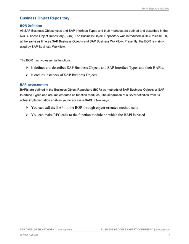 Bapi step-by-step | PDF