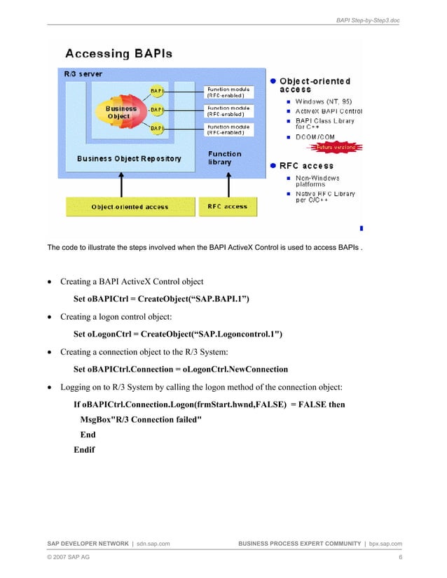 Bapi step-by-step | PDF