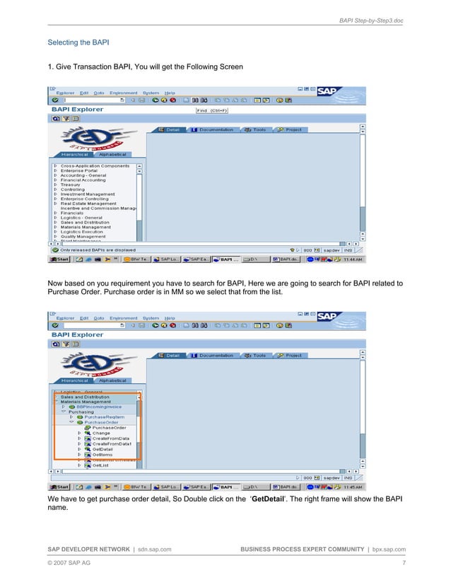 Bapi step-by-step | PDF