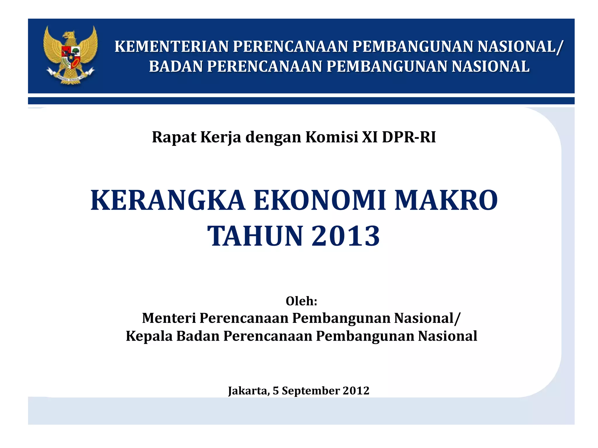 Bappenas kerangka ekonomi makro apbn 2013 | PPTX