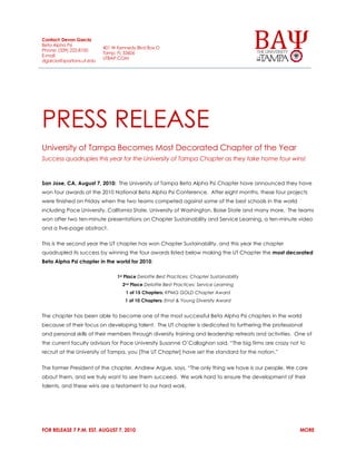 UTAMPA BAP Press Release | PDF