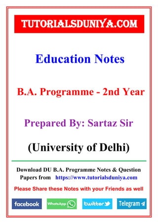 BA programme education notes Sartaz Sir Notes | PDF
