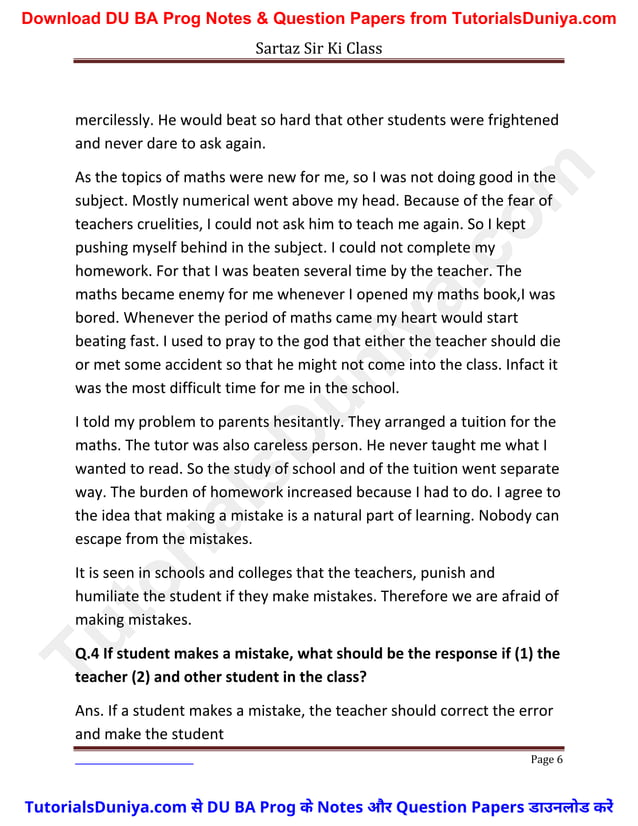 Ba programme english notes Sartaz Sir Notes | PDF