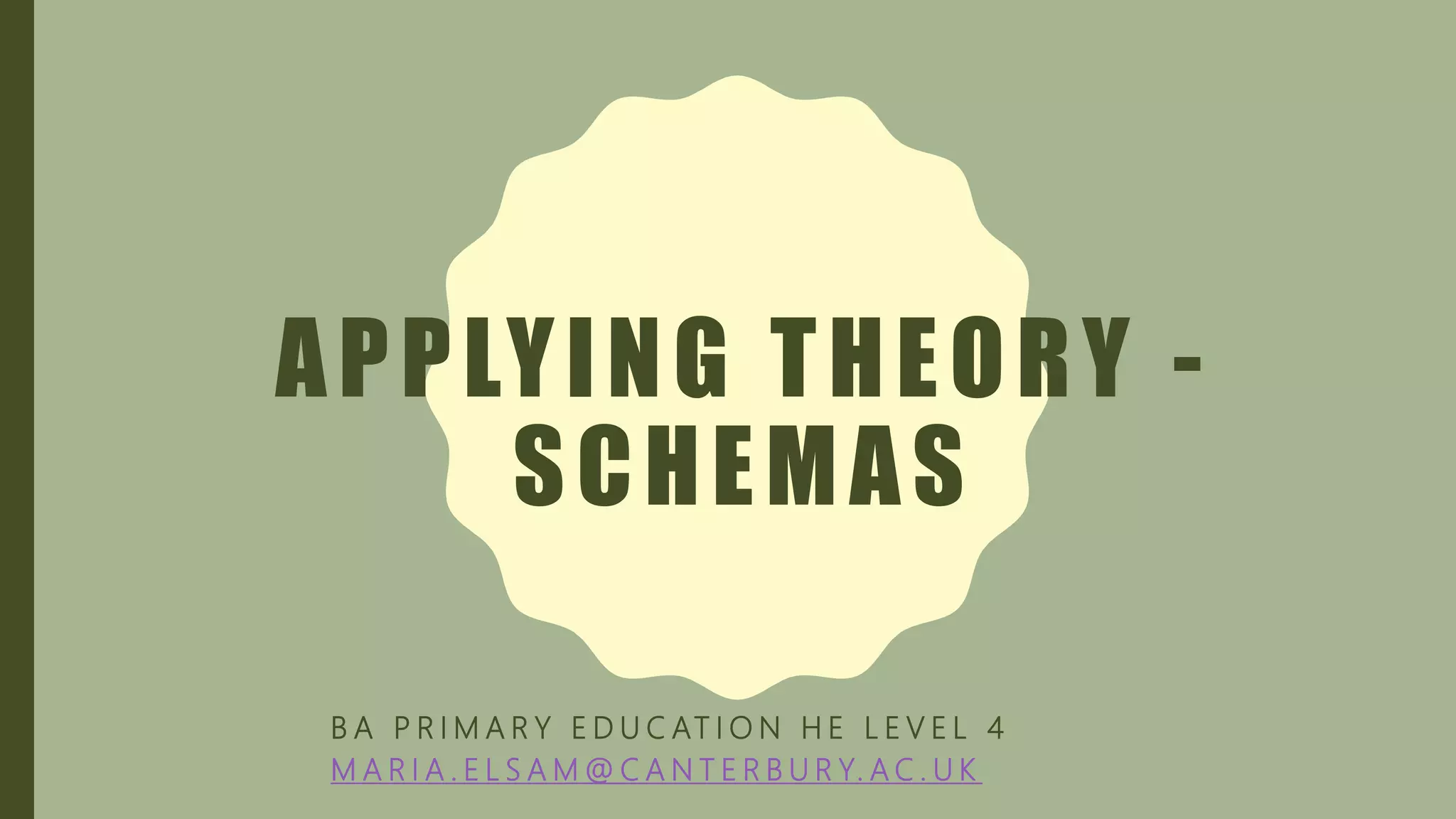 Ba PT final theories of learning and schemas | PPT