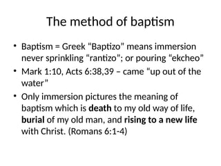 Baptism Doctrine of the BibIe What is Baptism | PPT