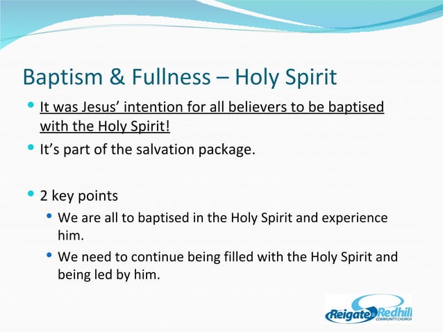 Baptism and fullness of the Holy Spirit | PPT | Christianity | Religion ...