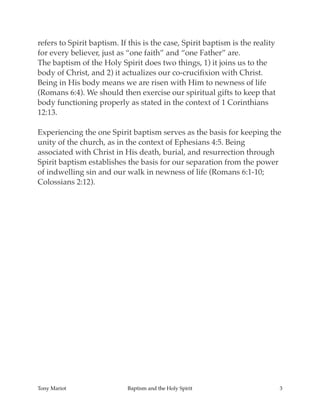 Baptism and the Holy Spirit | PDF