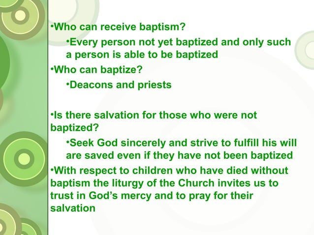 Baptism and Confirmation | PPT