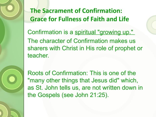 Baptism and Confirmation | PPT