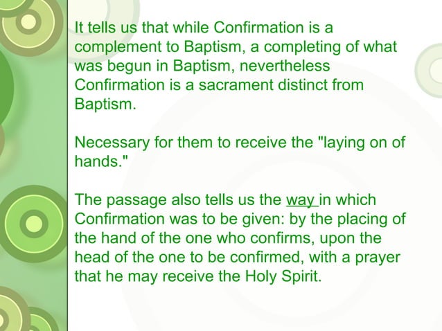 Baptism and Confirmation | PPT