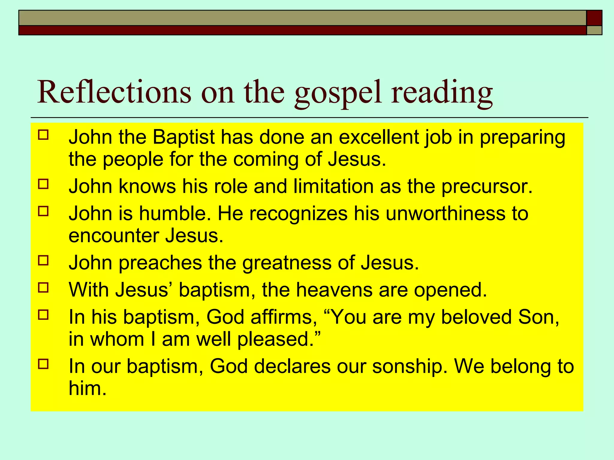 Liturgical Bible Study - Baptism of the Lord Cycle B | PPT