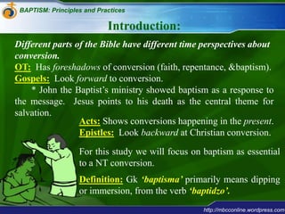 Baptism: Principles and Practices | PPT