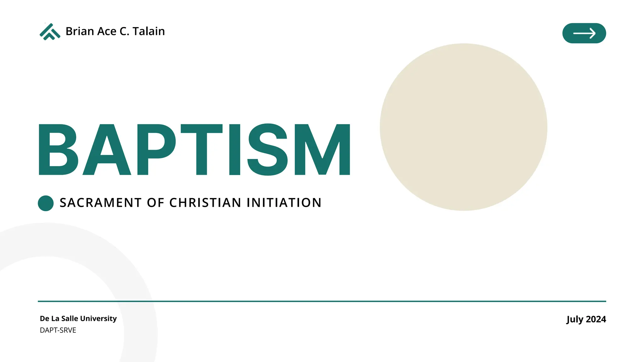 Signs and Symbols: The Sacrament of Baptism | PPTX