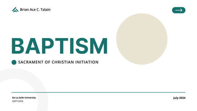 Signs and Symbols: The Sacrament of Baptism | PPT