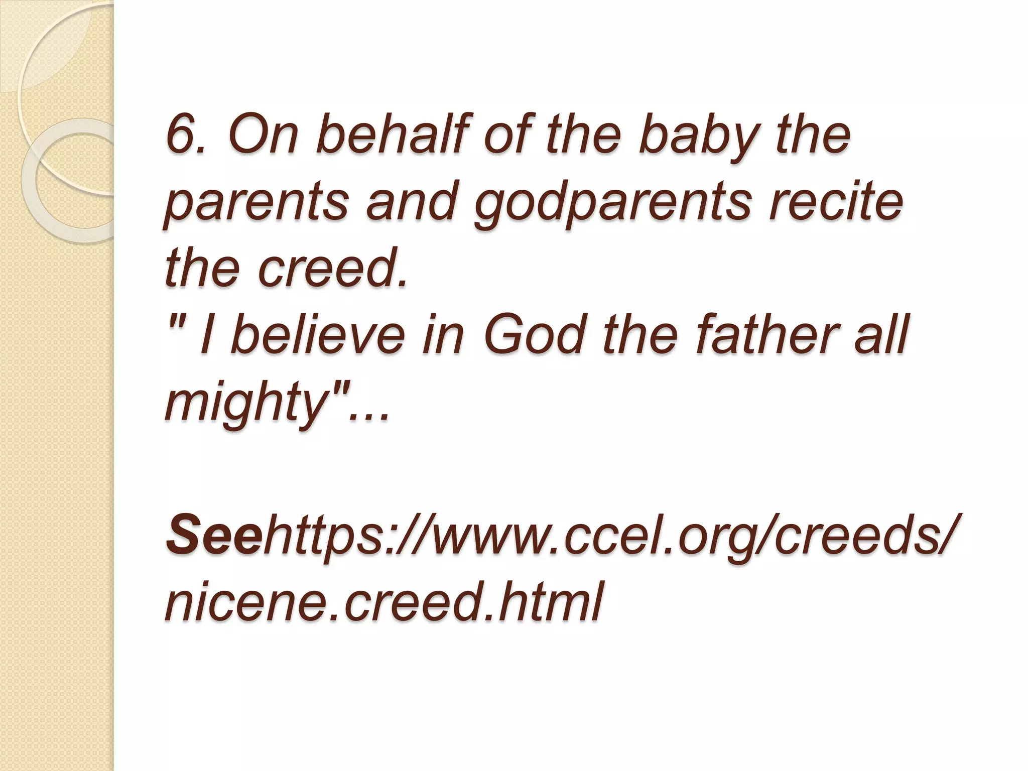 Baptism ritual structure and symbols | PPTX