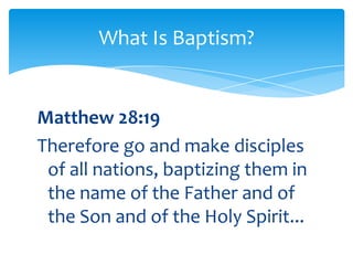 Baptism Seminar: Provided by Pastor Bob Krueger of Immanuel Lutheran ...