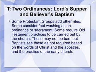 Baptist Distinctives... Brief Overview | PPT