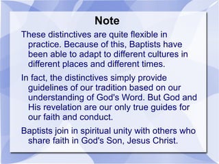 Baptist Distinctives... Brief Overview | PPT