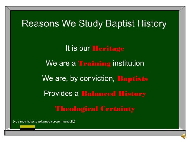 Baptist history ppt 1 a | PPT