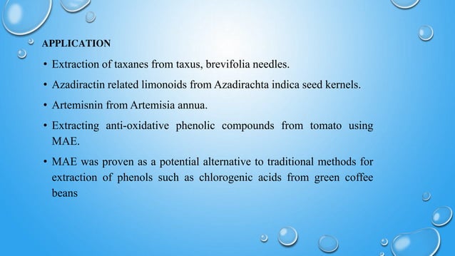 Microwave assisted extraction method | PPTX