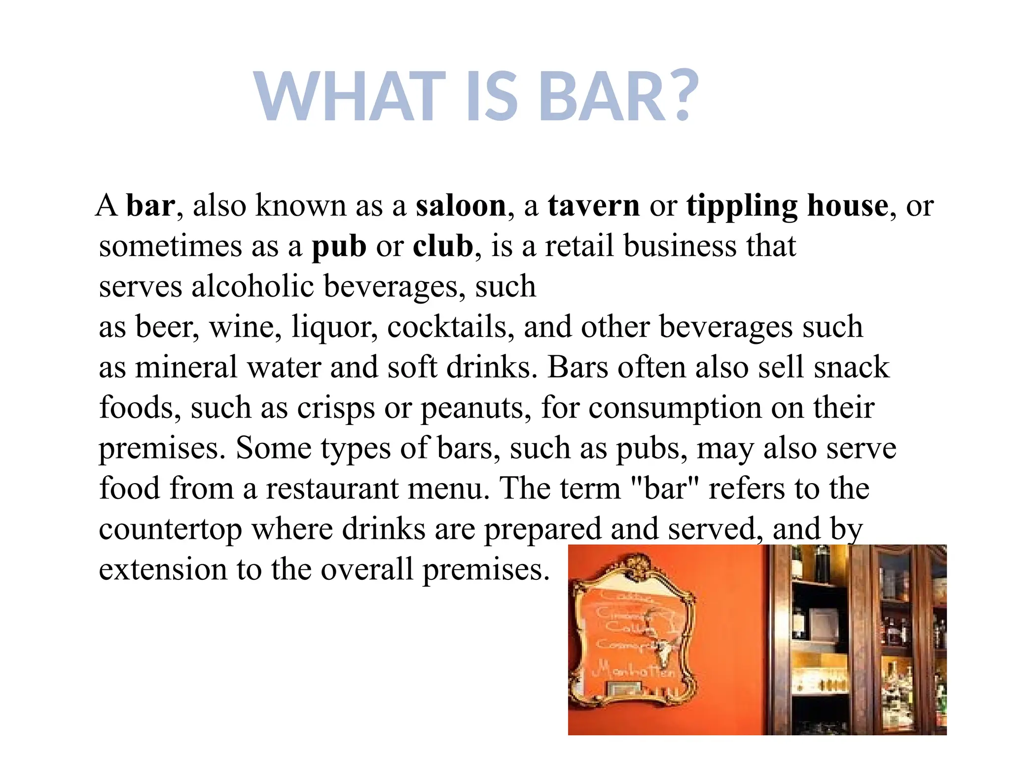food and beverage BAR & TYPES OF PPT.pptx