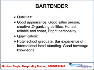 Bar staff job description specification | PPT