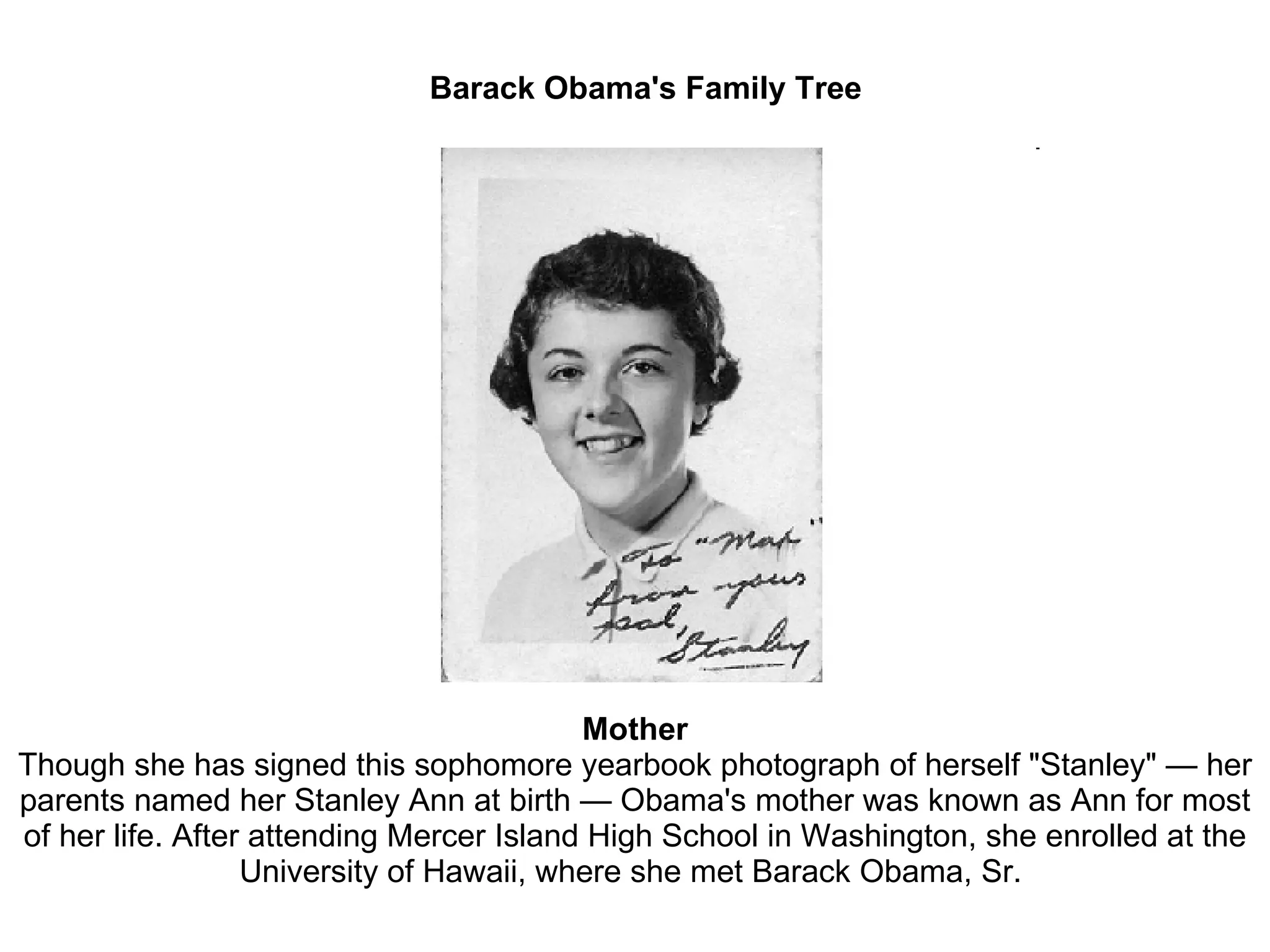 Barack Obama Family Tree | PPT
