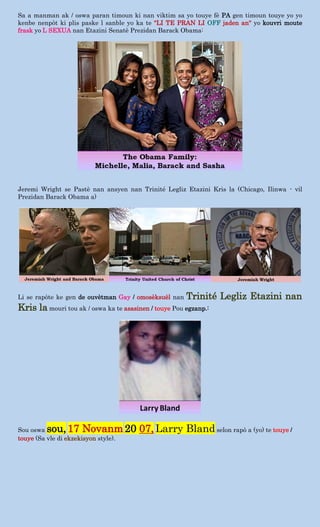 Barack obama christian or heathen (haitian creole) | PDF