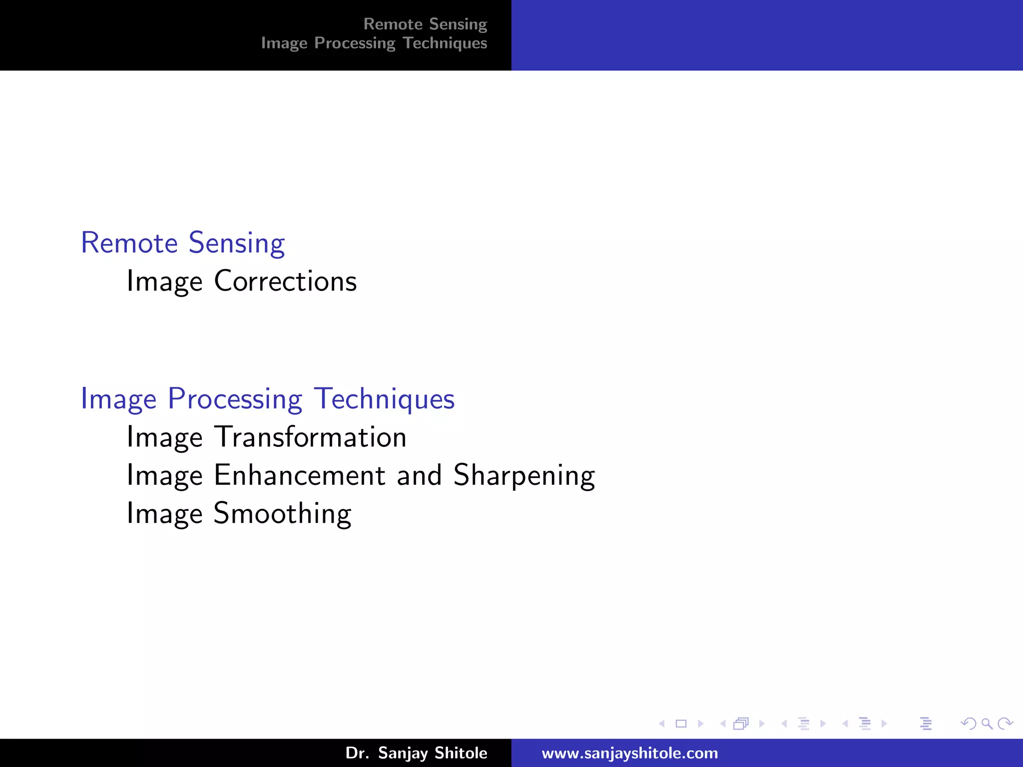 Image Processing Techniques: Remote Sensing Perspective | PDF
