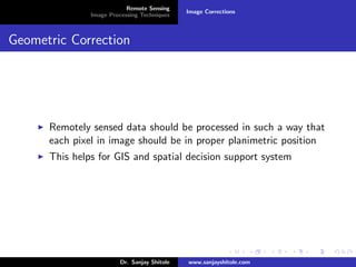 Image Processing Techniques: Remote Sensing Perspective | PDF