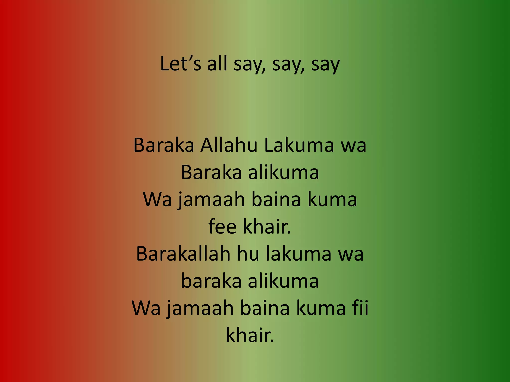 Barakallah hu laku | PPTX