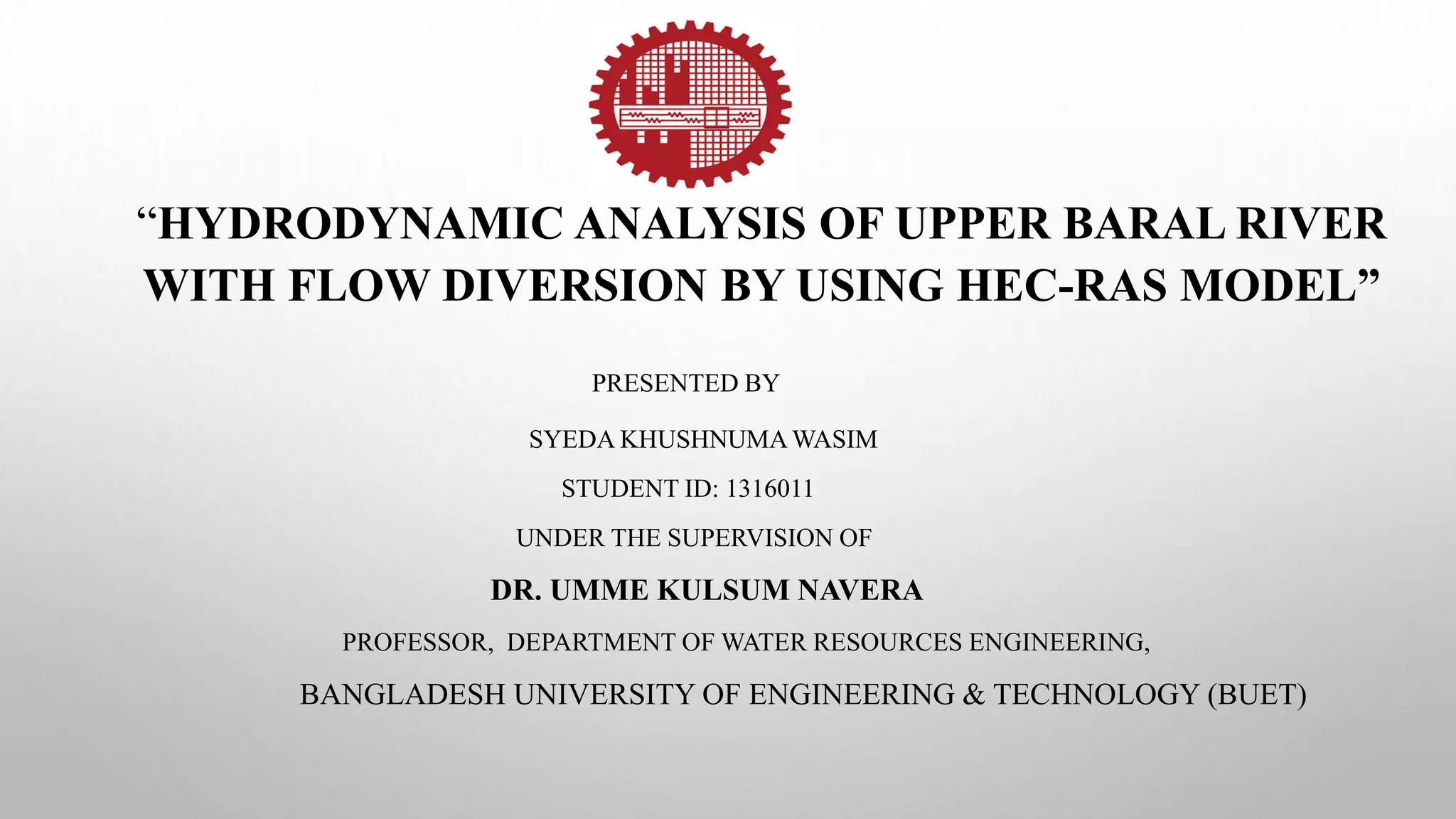 Hydrodynamic Analysis of Baral river | PPTX
