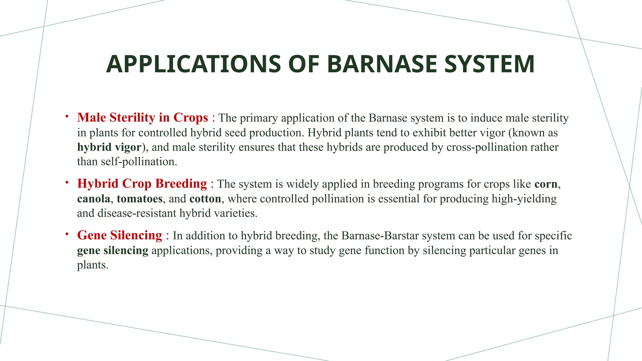 Bar and Barnase System of Plant Biotechnology | PPTX
