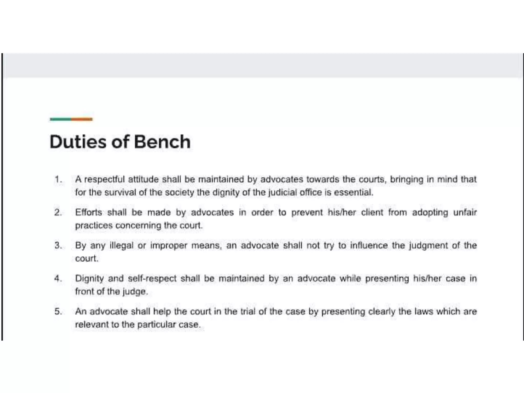 Bar and bench | PPTX