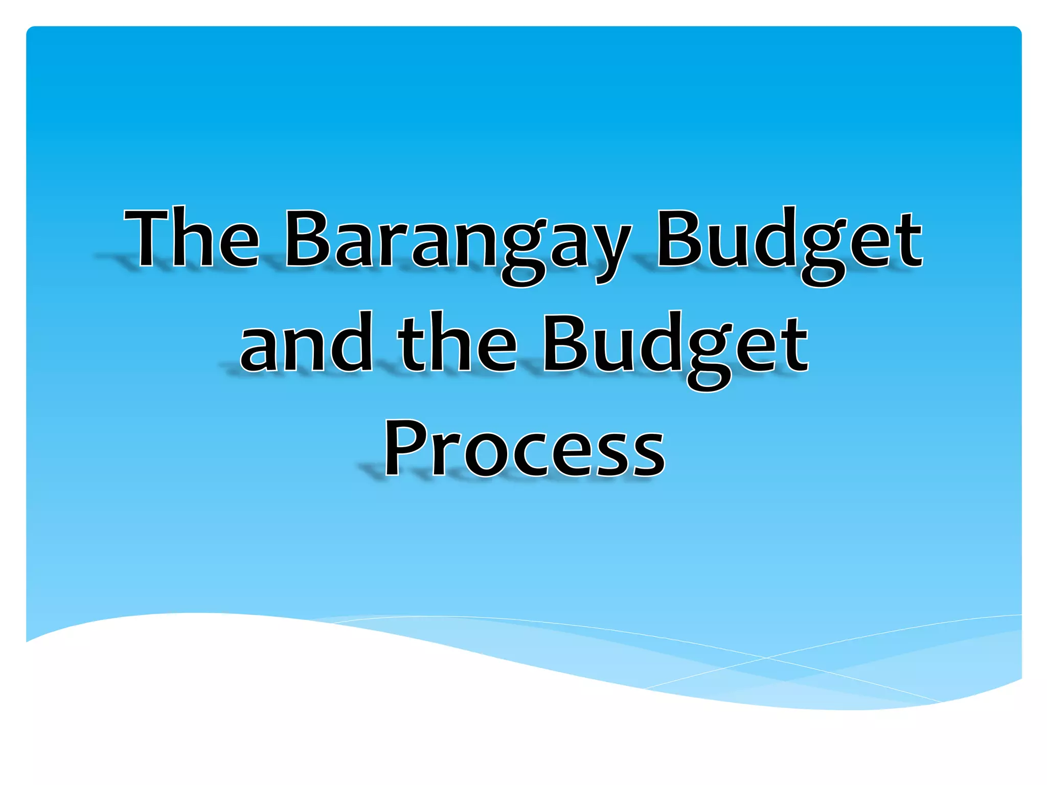 Barangay budgetary process | PDF