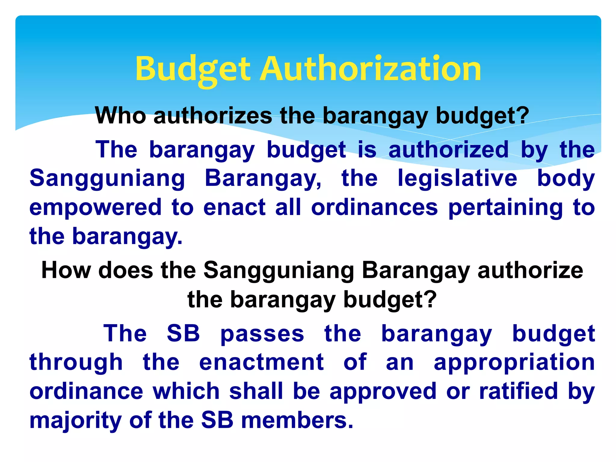 Barangay budgetary process | PDF | Business Accounting & Finance | Business