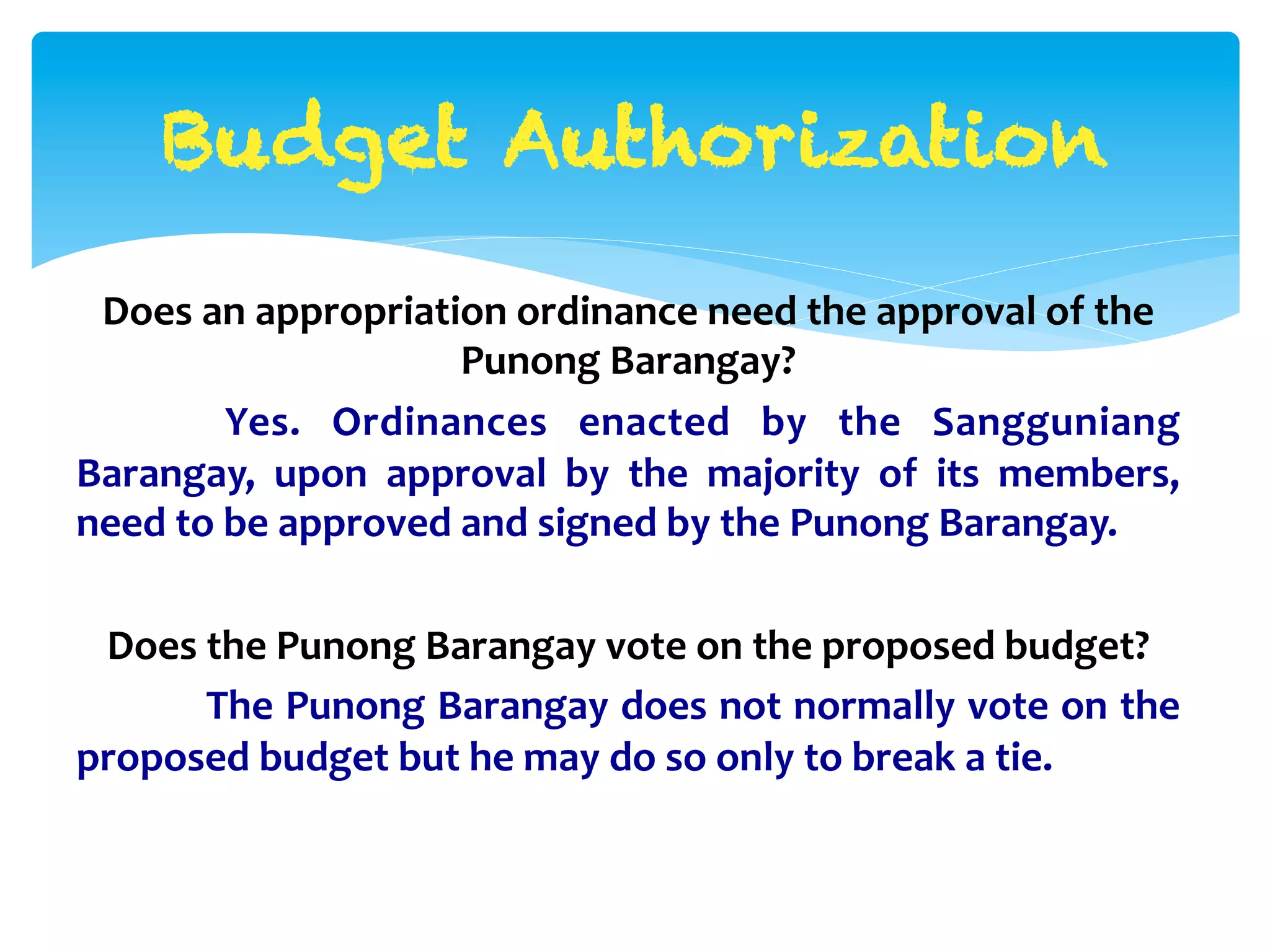 Barangay budgetary process | PDF | Business Accounting & Finance | Business